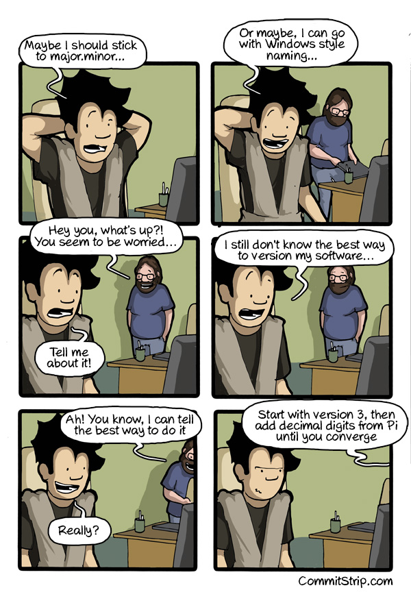 Software versioning | CommitStrip