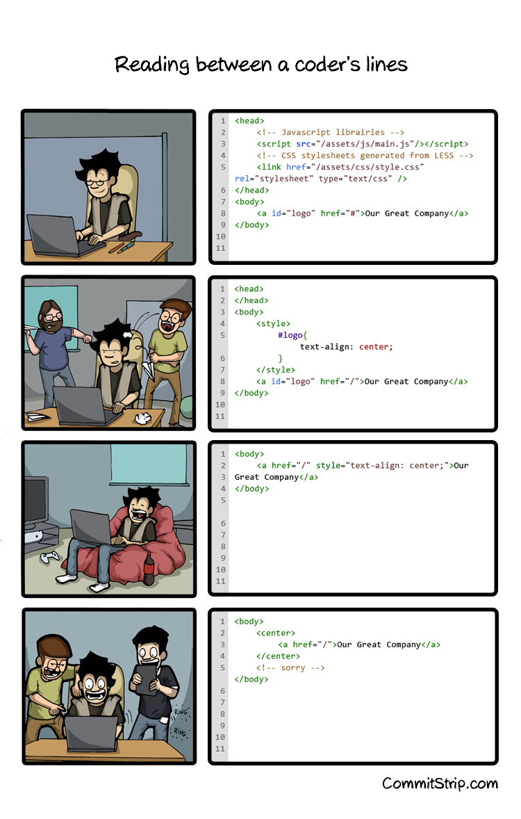 Reading between a coder's lines | CommitStrip