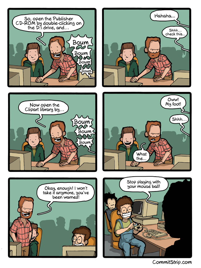Coder's childhood: the ball | CommitStrip